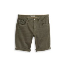 Tom Tailor Herren TTJOSH REGULAR SLIM Jeans Shorts, gr&uuml;n, Uni, Gr. 30