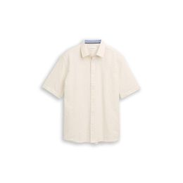 Tom Tailor Herren Comfort Fit Kurzarmhemd aus Baumwolle, braun, Uni, Gr. XXL
