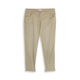 Tom Tailor Damen Plus Size - Cropped Slim Hose, gr&uuml;n, Uni, Gr. 48/28