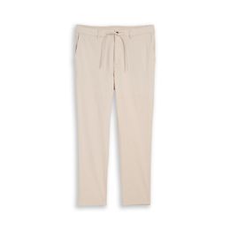Tom Tailor Herren Regular Tapered Chino Hose mit Kordelzug, braun, Meliert, Gr. M