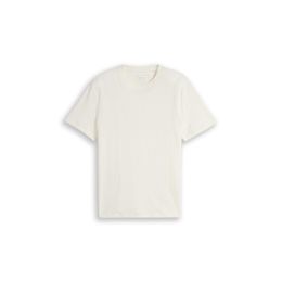 Tom Tailor Denim Herren T-Shirt mit Waffelstruktur, wei&szlig;, Uni, Gr. XXL