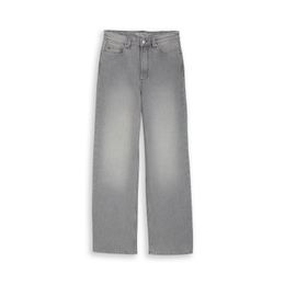 Tom Tailor Denim Damen TTLINOU WIDE High Waist Jeans, grau, Uni, Gr. L/32