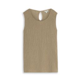 Tom Tailor Damen Crinkle Top mit Seitenschlitzen, gr&uuml;n, Meliert, Gr. XXL