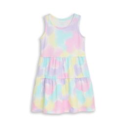 Tom Tailor M&auml;dchen Mini-Kleid mit Batikmuster, wei&szlig;, Farbverlauf, Gr. 116/122