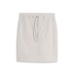 Tom Tailor Damen Chino-Rock mit Kordelzug, beige, Gestreift, Gr. 36