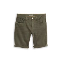 Tom Tailor Herren TTJOSH REGULAR SLIM Jeans Shorts, gr&uuml;n, Uni, Gr. 40