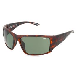 O`Neill O'NEILL ONS 9019 2.0 | Unisex-Sonnenbrille | Fassung: Vollrand, Quadratisch, Kunststoff, Braun Havanna | Glasfarbe: Gr&uuml;n