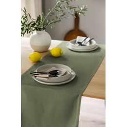 Sch&ouml;ner Wohnen Kollektion Tischl&auml;ufer "Base", khaki, B:150cm L:40cm, Baumwolle, SCH&Ouml;NER WOHNEN-KOLLEKTION, Tischdecken, aus reiner, sanforisierter Baumwolle