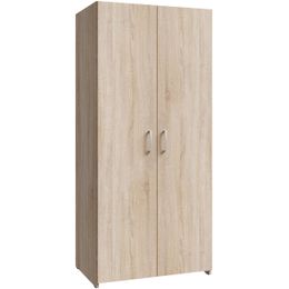 Kleiderschrank FORTE, braun (sonoma eiche), B:79,7cm H:177,7cm T:54,4cm, Holzwerkstoff, Schr&auml;nke, Kleiderschrank, 2 Dekore, Mehrzweckschrank, Einlegeb&ouml;den optional