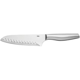 Santokumesser Fissler "Essential", silber (edelstahlfarben), Klingenl&auml;nge 16,5cm, Edelstahl 18/10, Kochmesser, breite Klinge, Halbkropf, leicht gebogenes Klingenprofil, Kullen