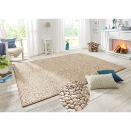 Teppich Hanse Home "Wolly 2" Gr. 12, beige (beige, braun), B:80cm H:12mm L:200cm, Kunstfaser, Teppiche, Teppich, Flachgewebe, L&auml;ufer, Skandi, Woll-Optik, Esszimmer, Wohnzimmer, Flur