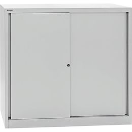 Bisley Schiebet&uuml;renschrank ECO, 2 Fachb&ouml;den, 3 Ordnerh&ouml;hen, lichtgrau