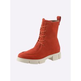 Heine Schn&uuml;rstiefelette, Rot, Gr. 37, Damen, Stiefeletten, Material: Rindsleder