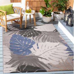 Teppich Sanat "Floral Outdoor", beige, B:200cm H:6mm L:290cm, Kunstfaser, Teppiche, Teppich, In- und Outdoor geeignet, florales Design, Balkon, Terasse