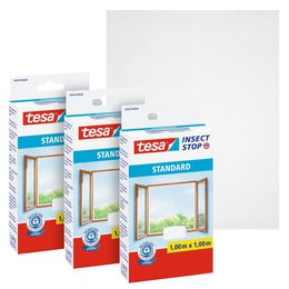 Insektenschutz-Fensterrahmen Tesa "Insect Stop Standard Fliegengitter f&uuml;r Fenster - 1.0 m : 1.0 m", wei&szlig; (rahmen: wei&szlig; gewebe: wei&szlig;), B:100cm H:100cm, Insektenschutzgitter, Insektenschutzgitter -Fliegenetz ohne Bohren-zuschneidbar