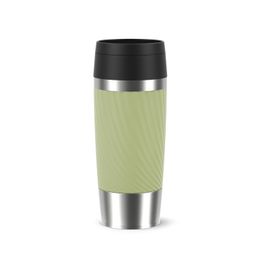 Thermobecher Emsa "Travel Mug Classic Twist", apfelgr&uuml;n, B:8cm H:20,4cm &Oslash;:8cm, Edelstahl, Kunststoff, Silikon, Trinkgef&auml;&szlig;e, Thermobecher, 0,36 Liter, Comfort-Schraubverschluss, Quick-Press, auslaufsicher