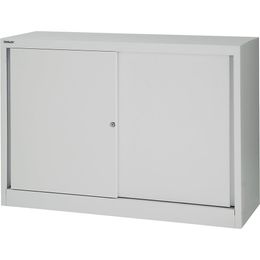 Bisley Schiebet&uuml;renschrank ECO, 1 Fachboden, 2 Ordnerh&ouml;hen, lichtgrau