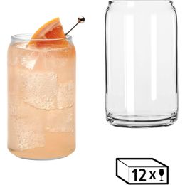 Gl&auml;ser-Set Libbey "Can Glas -GLASS CANS-, 473 ml, &Oslash; 7,5 cm, H: 13,5 cm, 12er Set", transparent, H:13,5cm &Oslash;:7,5cm, Glas, Trinkgef&auml;&szlig;e, hochwertig verarbeitet, im modernen Design
