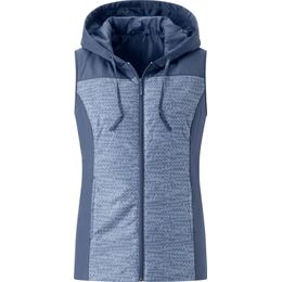 Damen Weste jeansblau-ecru-bedruckt, Gr&ouml;&szlig;e 54