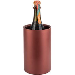 Wein- und Sektk&uuml;hler APS, rot, B:12cm H:20cm, Edelstahl, Eisk&uuml;bel, doppelwandig, Edelstahl, H&ouml;he 20 cm
