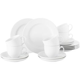 Kaffeeservice Seltmann Weiden "Geschirr-Set, Service Rondo", wei&szlig;, 18 Stk., Porzellan, Geschirr-Sets, Kaffeeservice, Tassen, Teller, Untertassen, 18 Teile, f&uuml;r 6 Personen Made in Germany