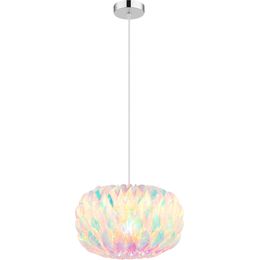 Globo LIGHTING H&auml;ngeleuchte "JUANA", verchromt, 1, &Oslash; 35cm H: 120cm, 1 Stk., Leuchten, Verchromte H&auml;ngeleuchte mit Klarglas, modern & flexibel, H&auml;ngeleuchte
