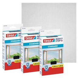 Insektenschutz-Fensterrahmen Tesa "Insect Stop Standard Fliegengitter f&uuml;r Fenster - 1.0 m : 1.0 m", schwarz (rahmen: schwarz gewebe: schwarz), B:100cm H:100cm, Insektenschutzgitter, Insektenschutzgitter -Fliegenetz ohne Bohren-zuschneidbar
