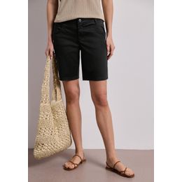 Shorts Street One, Damen, Gr. 40, schwarz, Web, 97% Baumwolle, 3% Elasthan, unifarben, comfort fit kurz, Hosen Shorts, in Bermuda-L&auml;nge
