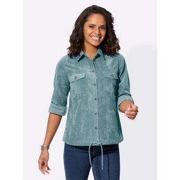 WITT Damen Langarm-Bluse aus Cord, jade, Gr&ouml;&szlig;e 36