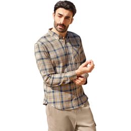 Catamaran Herren Flanellhemd mit garngef&auml;rbtem Karo-Muster camel-jeansblau-kariert Gr&ouml;&szlig;e 39/40