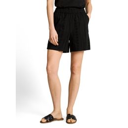 Webshorts Tom Tailor Denim, Damen, Gr. L, N-Gr, deep schwarz, Web, Obermaterial: 100% Baumwolle. Futter: 100% Baumwolle, unifarben, normal kurz, Hosen, Sommershorts mit H&auml;keldetails