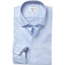 Langarmhemd MARVELIS, Herren, Gr. 44, N-Gr, bleu, Web, Obermaterial: 100% Baumwolle, normal, Manschette, Hemden, Businesshemd, modern fit, b&uuml;gelfrei