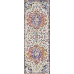 Teppich LIVABLISS "RABAT", bunt, B:80cm H:8mm L:230cm, Kunstfaser, Teppiche, Teppich, Orient-Optik, Vintage Design, Boho Stil, Kurzflor, Wohnzimmer
