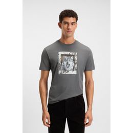 T-Shirt BOSS Orange "Te lupo", Herren, Gr. XL, open grau062, Single Jersey, Obermaterial: 100% Baumwolle, unifarben, regular fit normal, Rundhals, Shirts T-Shirt, runder Ausschnitt, regular fit, Fotodruck