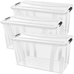 Aufbewahrungsbox Siena Home "Anzio", transparent, B:38,5cm H:23cm T:51cm, Kunststoff, Aufbewahrungsboxen, Aufbewahrungsbox, Kunststoff, 100% recyclebar