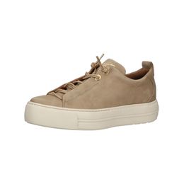 Plateausneaker Paul Green "Paul Green Sneaker Nubukleder", Damen, Gr. 38,5, hellbraun, Nubukleder, Schuhe Plateausneaker