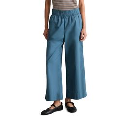 Marc O'Polo Chinohose MARC O'POLO DENIM "aus Papertouch-Popeline", Damen, Gr. L, Normalgr&ouml;&szlig;en, medium blau 4671, Obermaterial: 100% Baumwolle, unifarben, relaxed fit kn&ouml;chelfrei, Hosen Chinohose