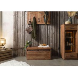 WOLF M&Ouml;BEL Truhe Akazie 80x40x40 natur lackiert BARK #123