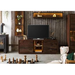 WOLF M&Ouml;BEL TV-Board Akazie 175x40x63 dunkelbraun lackiert BARK #211