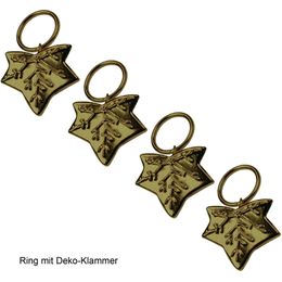 Gardinenring Liedeco "Blatt" Gr. 1, grau (messingfarben), &Oslash;:1,6cm, Metall, Gardinenbefestigungen, f&uuml;r Gardinenstangen &Oslash; 16 mm