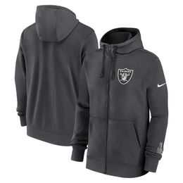 Kapuzenpullover Nike "Nike Hoodie Las Vegas Raiders Nike Club FZ", Damen, Gr. L, mehrfarbig, 82% Baumwolle, 18% Polyester, Pullover Kapuzenpullover