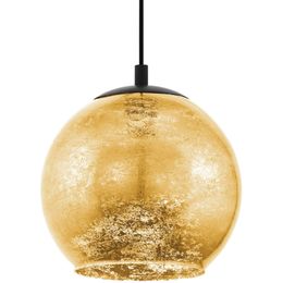 Eglo H&auml;ngeleuchte "ALBARACCIN Pendellampe, IP20, E27, Stahl, Glas, Esstischlampe, Lampe", gold (schwarz, goldfarben), 1, &Oslash; 27cm H: 110cm, 1 Stk., Leuchten, H&auml;ngelampe f&uuml;r Esszimmer, K&uuml;che oder Wohnzimmer, H&auml;ngeleuchte