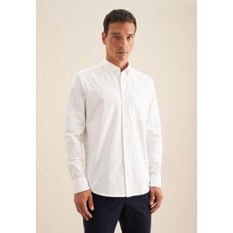 Businesshemd Seidensticker, Herren, Gr. 3XL48, normale &Auml;rmell&auml;ngen, wei&szlig;, 100% Baumwolle, unifarben, regular fit, 2-Knopf-Manschette, Hemden, Regular 1/1 Button-Down-Kragen Uni