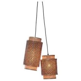 GOOD & MOJO H&auml;ngeleuchte "BHUTAN", braun, 2, &Oslash; 18cm H: 45cm, 1 Stk., Leuchten, H&auml;ngeleuchte