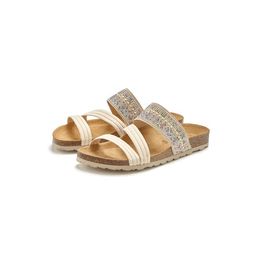 Lascana Pantolette 'Mule, Sandale, offener Schuh, Sommerschuh,' beige Gr. 41 f&uuml;r Damen. Mit Glitzersteine