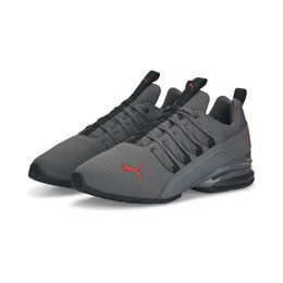 Laufschuh Puma "Axelion Refresh Laufschuhe Herren", Herren, Gr. 39, grau (schwarz cool schwarz gray rot), Obermaterial: Synthetik, Textil. Futter: Textil. Innensohle: Textil. Laufsohle: Gummi, Schuhe Laufschuh