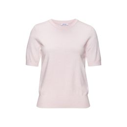 Lascana Kurzarmpullover pink Gr. 32/34 f&uuml;r Damen. Mit Rundhals. Figurumspielend. Nachhaltig.