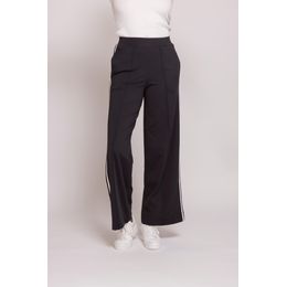 Jerseyhose Zhrill "DEENA", Damen, Gr. L, N-Gr, blau, Web, Obermaterial: 80% Polyester, 20% Elasthan, weit normal, Hosen Jerseyhose, Wide Leg, Galonstreifen