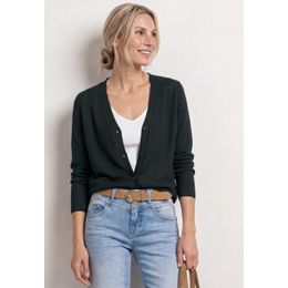 Cardigan Street One, Damen, Gr. 34, deep bound gr&uuml;n, Stoff, 60% Viskose, 40% Polyester, unifarben, comfort fit normal, ohne Ausschnitt, normaler Saum, Strickjacken, in Unifarbe