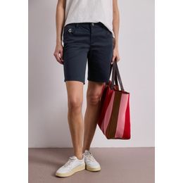 Shorts Street One, Damen, Gr. 44, shadowed navy, Web, 97% Baumwolle, 3% Elasthan, unifarben, comfort fit kurz, Hosen Shorts, in Bermuda-L&auml;nge